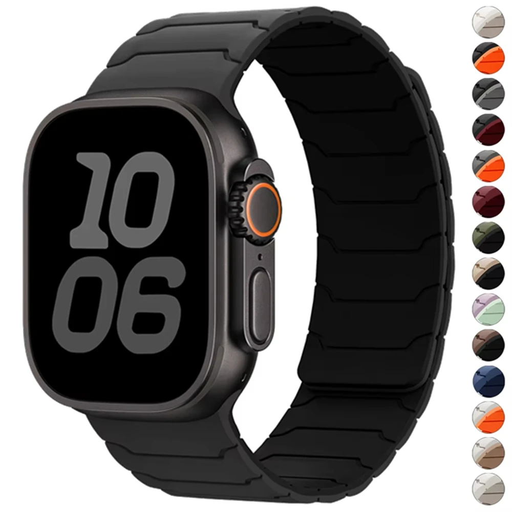 Bracelet magnétique en Silicone pour Apple Watch Ultra 3 2 49mm, 45mm ...