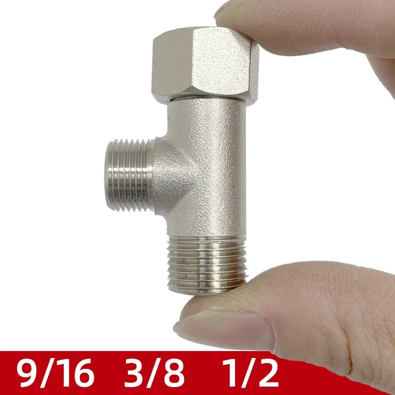 Toilet-Diverter-Valve-Brass-T-Adapter-Tee-Joint-3Way-Pipe-Fitting ...