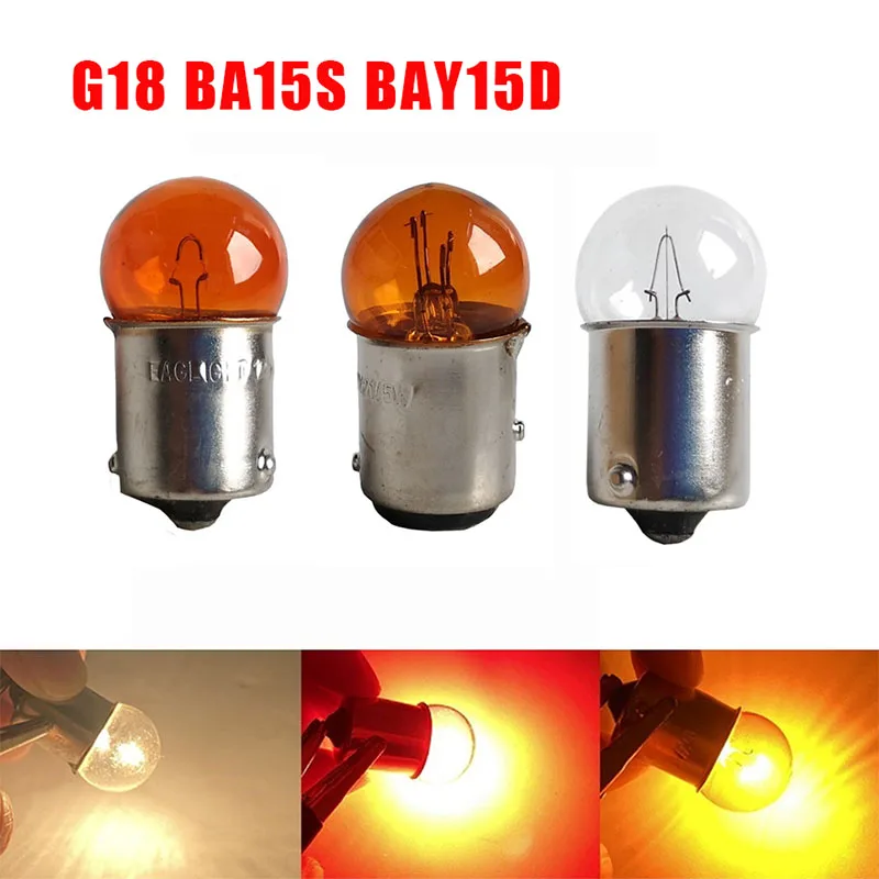 4-10pcs-G18-BA15S-BAU15S-amber-12V-10W-Car-Halogen-Bulbs-Signal-Bulbs ...