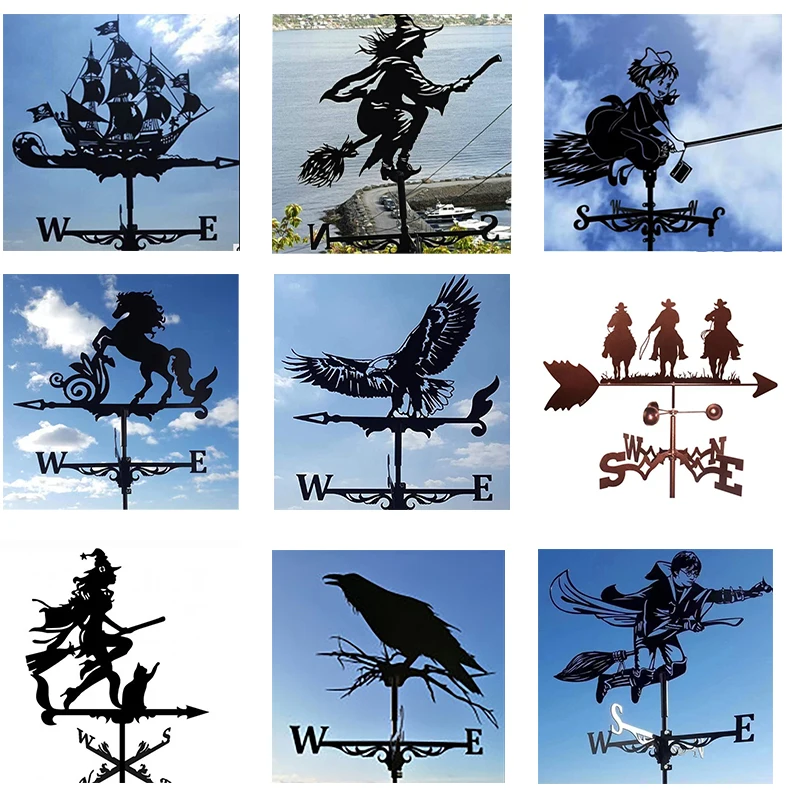 Witch-Flying-Dragon-Iron-Weather-Vane-Decor-Stainless-Steel-Metal ...