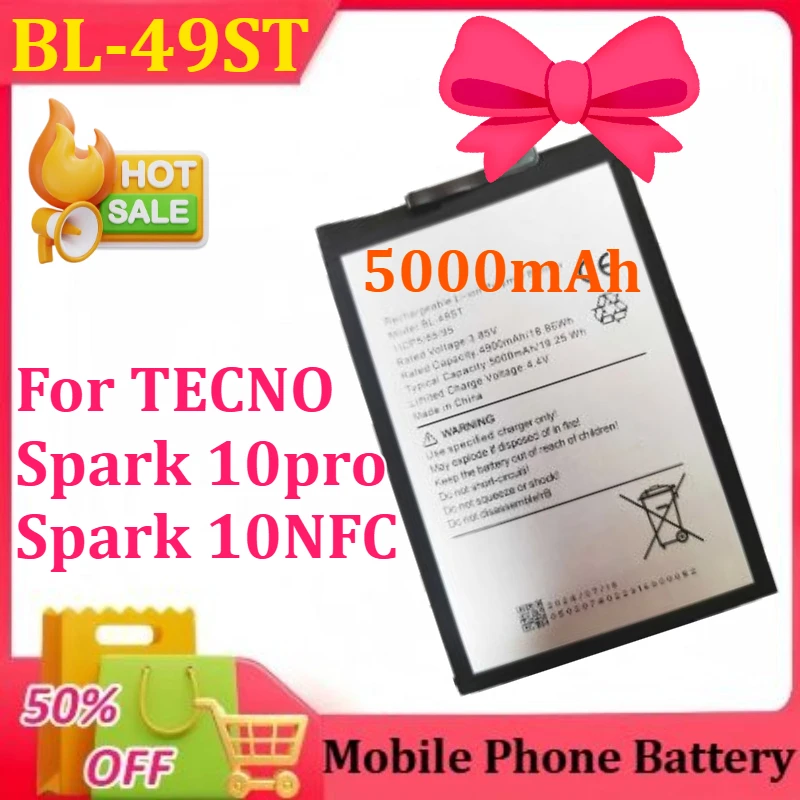 5000mAh BL-49ST for TECNO Spark 10pro/Spark 10NFC Cell Phone Battery ...