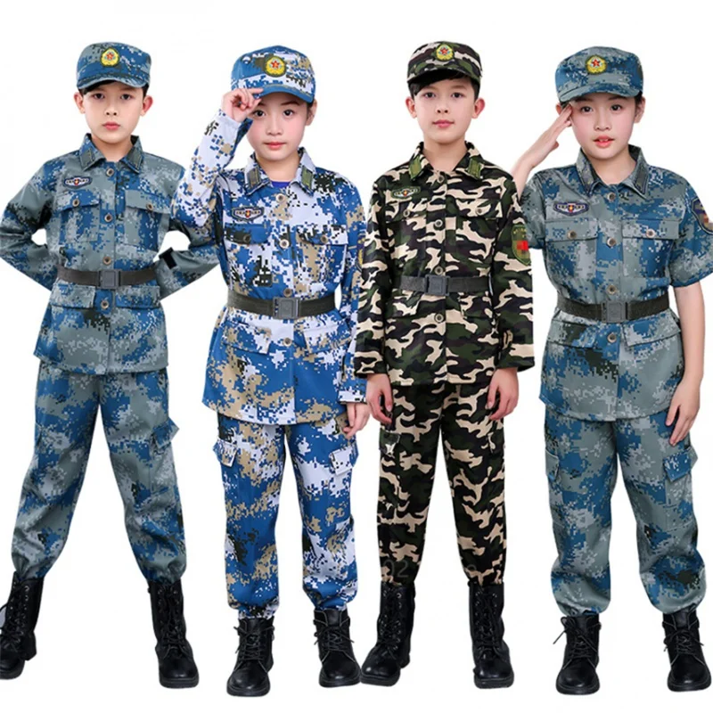 Children-Camouflage-Military-Uniforms-For-Kids-Tactical-Combat-Training ...