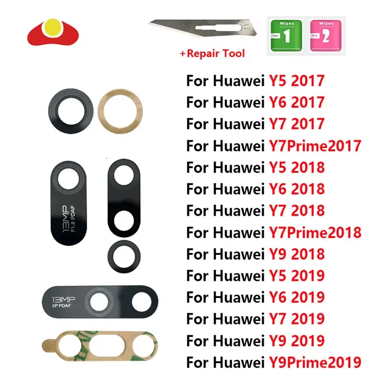 Back-Rear-Camera-Glass-Lens-With-Tool-Sticker-For-Huawei-Y5-Y6-Y7-Y9 ...