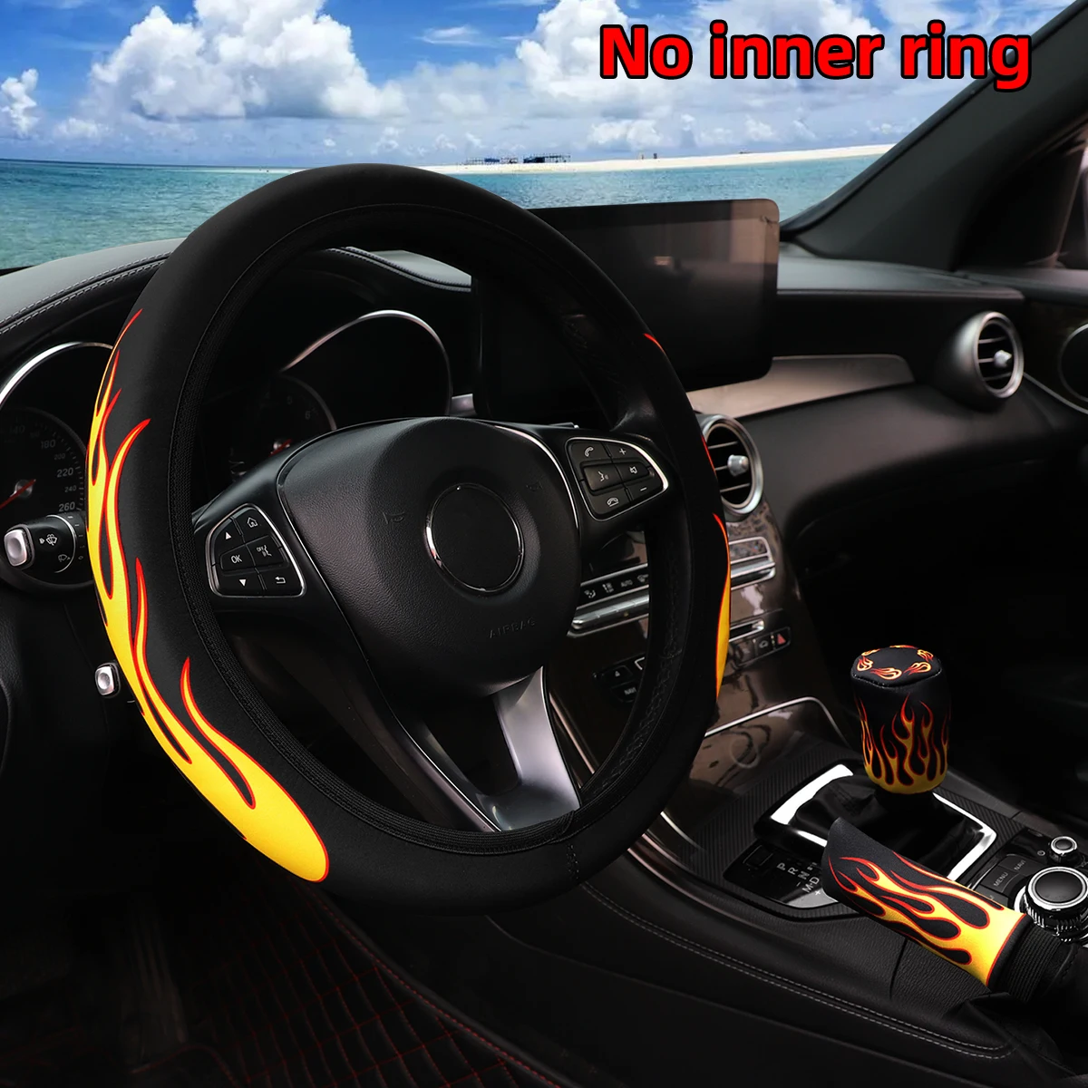 3-piece-Flame-Fabric-Waterproof-Steering-Wheel-Cover-without-Inner-Ring ...