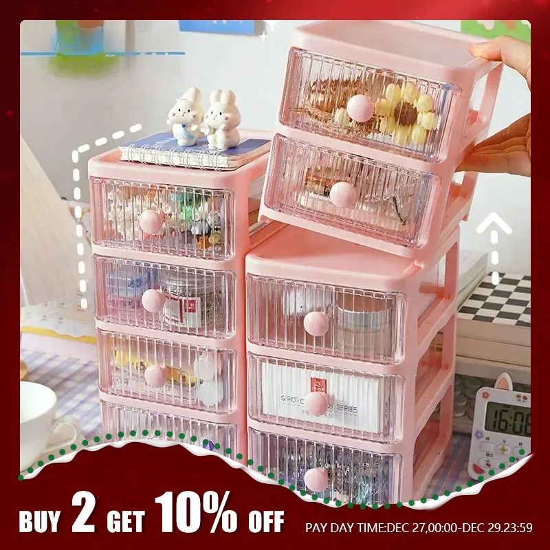 Creative-Desktop-Storage-Box-Organizer-Plastic-Drawer-Transparent ...
