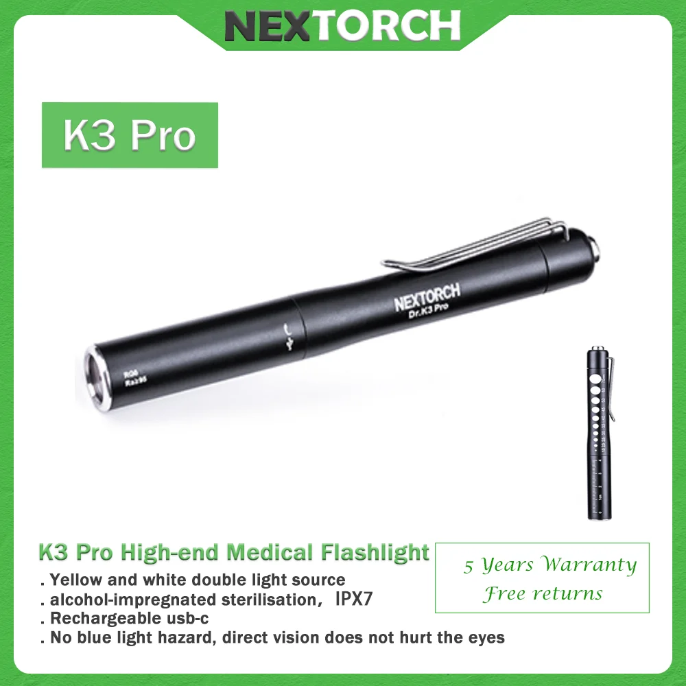 NEXTORCH-K3-Pro-Pen-Memory-Rechargeable-Flashlight-High-end-medical ...