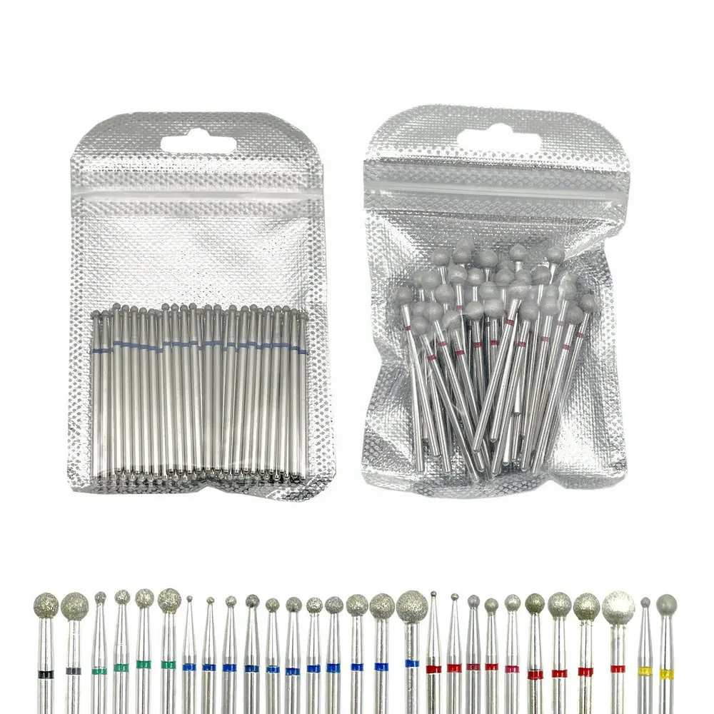 50pcs D Series Ball Shape Nail Diamond Drill Bit for Electric Manicure ...