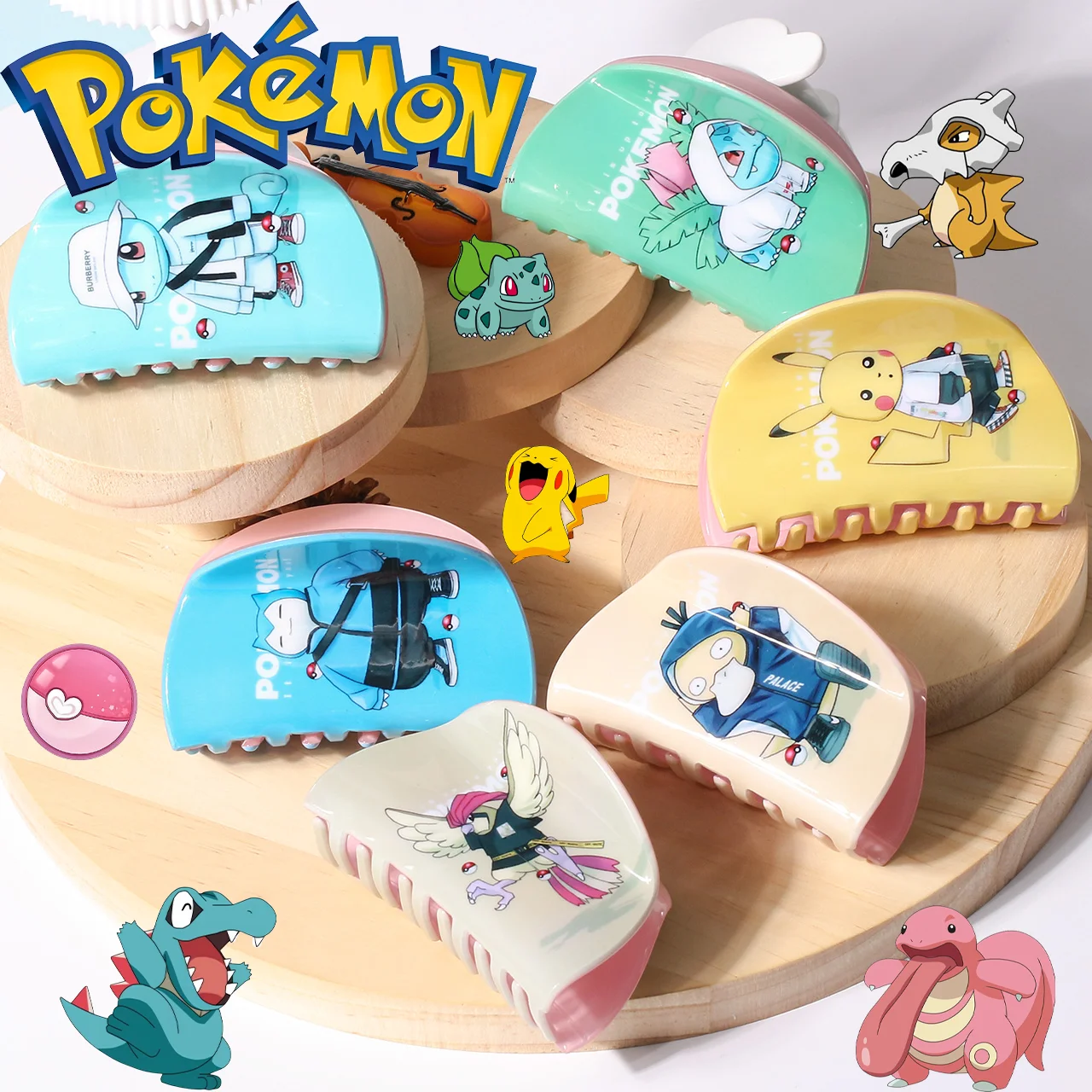 Pok é mon cartoon Pikachu anime kawaii hair catching shark claws clip ...