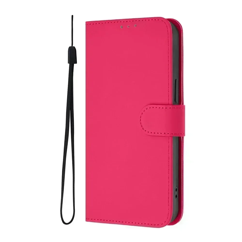 Classic Solid Color Leather Flip Wallet Phone Case for Moto G04 4G G04 ...