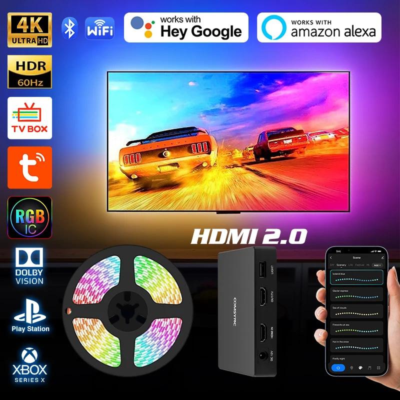 LED-Backlight-Strip-Lights-RGB-IC-Smart-TV-Lights-Support-HDMI-4K-HDR ...