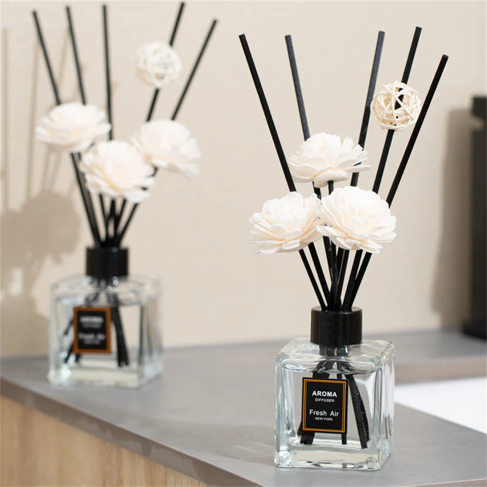 150ml Flower Glass Oil Diffuser with Sticks Aroma Diffuser for Home Bathroom Bedroom Office Hotel Home Fragrance Diffuser AliExpress