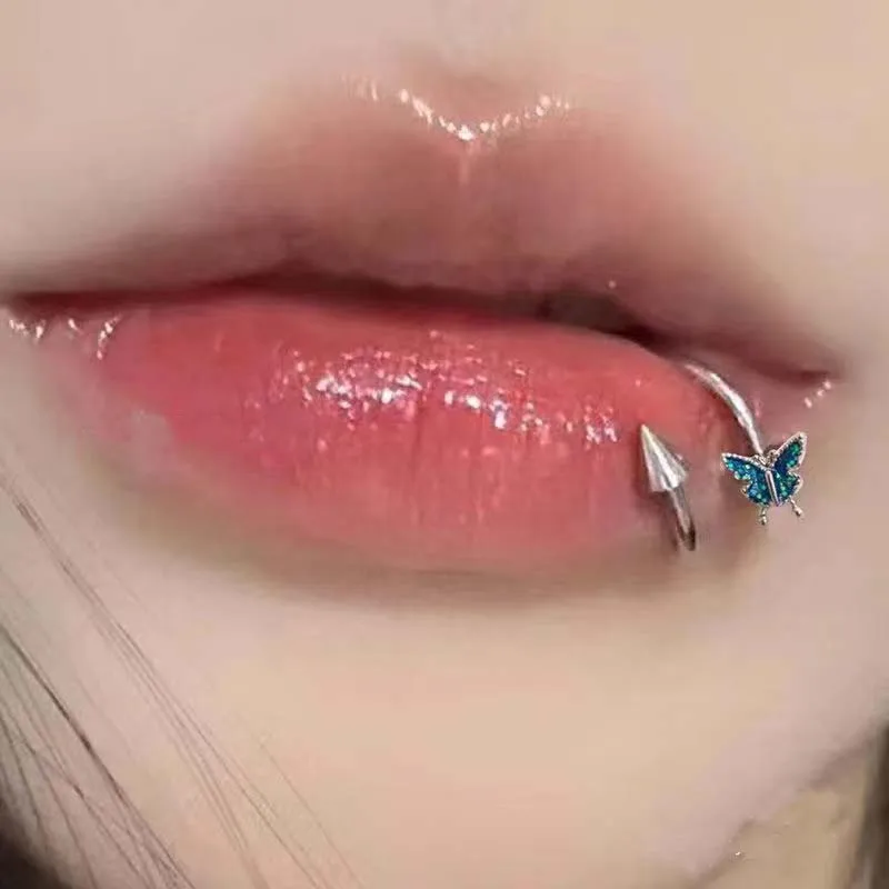 Labret-Piercing-de-acero-inoxidable-con-forma-de-S-para-labio-Piercing ...