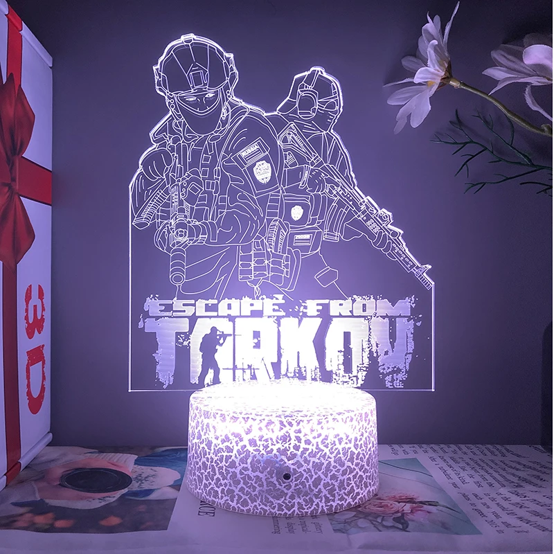 Generic Escape From Tarkov Figure 3d Led Lamp For Bedroom Acrylic ...