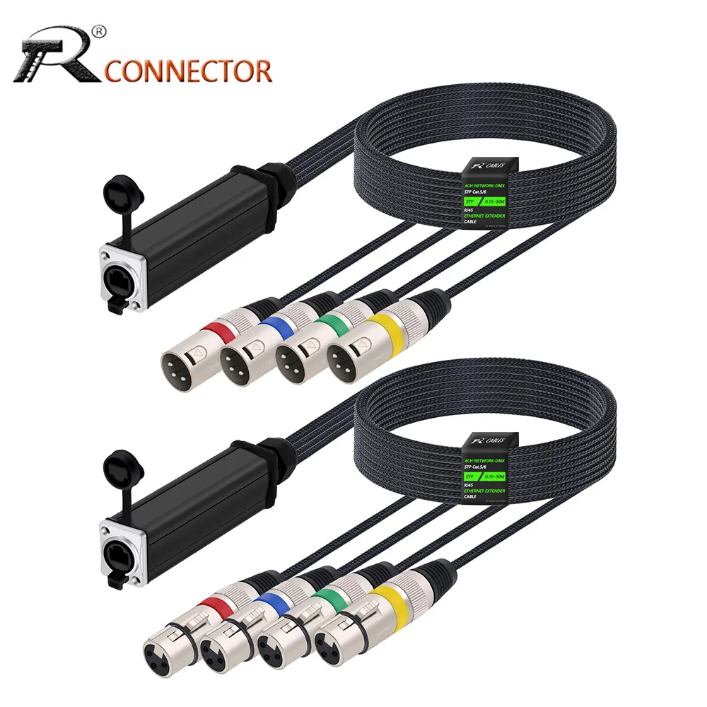 XLR to Ethercon Cable,RJ45 to 4 Channel 3Pin Multi Network Receiver ...