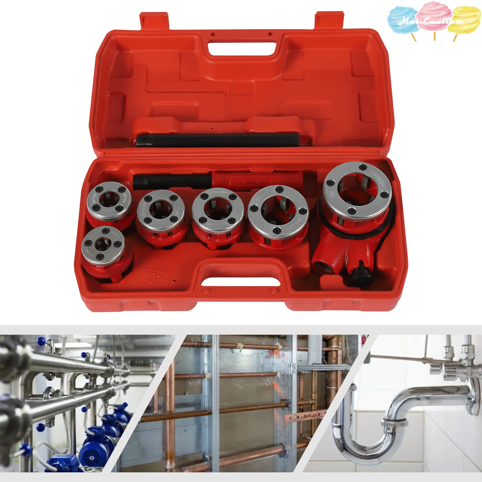 Ratchet-Pipe-Threader-Kit-Manual-Plumber-Pipe-Threading-Tool-Set ...