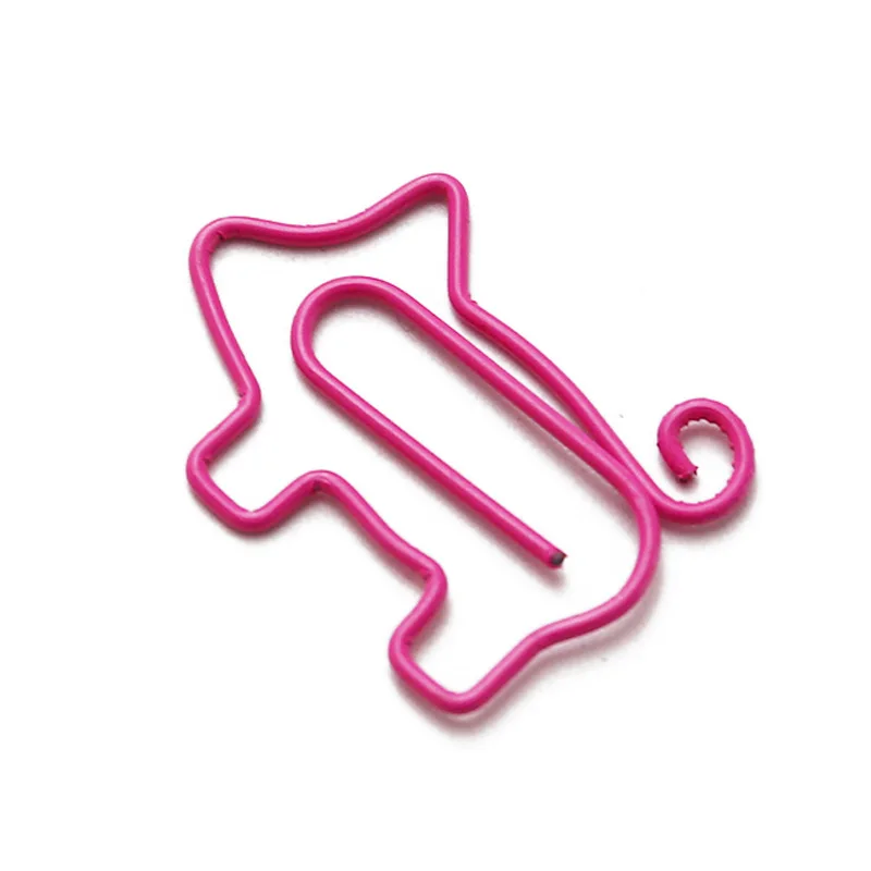 20 Pc Cute Cartoon Pink Pig Animal Bookmark Paper Clip Hollow Out Metal ...