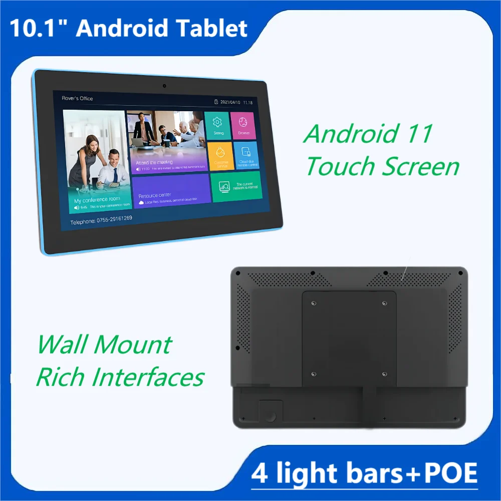Wall Mount 10.1 Inch Android Meeting Room Tablet With LED Light Bar ...