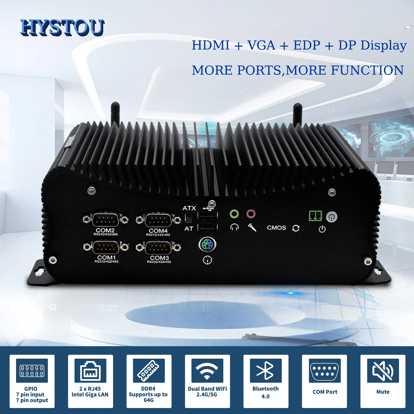 10th Gen Industrial Desktop PC Intel Core I5 10210U 8265U I7 10510U ...