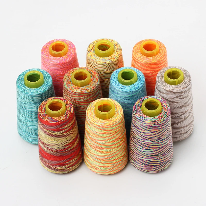 Sewing machine line 402 section dyed color line colorful polyester line ...