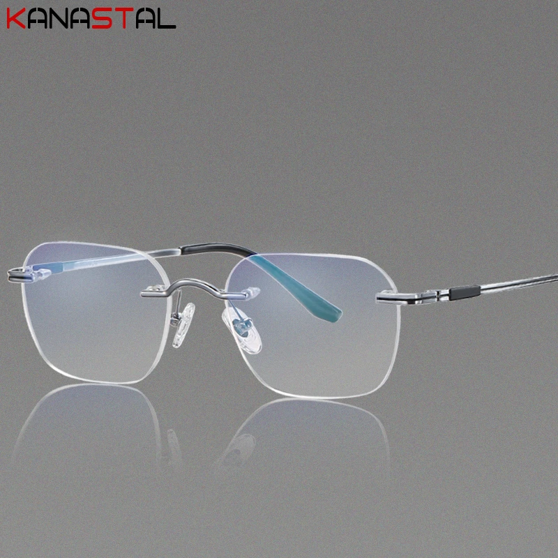 Eyeglasses Frames Men Women Optical Frame Rimless | Blue Light Glasses ...