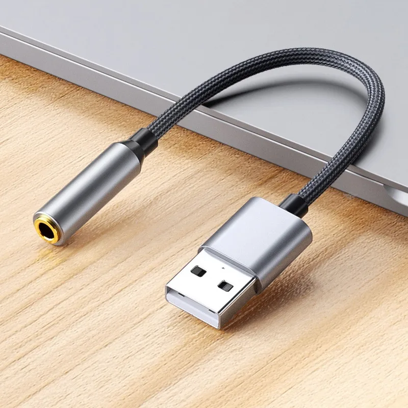 USB-Sound-Card-AUX-Cable-Headphone-Microphone-2-in-1-Drive-Free ...