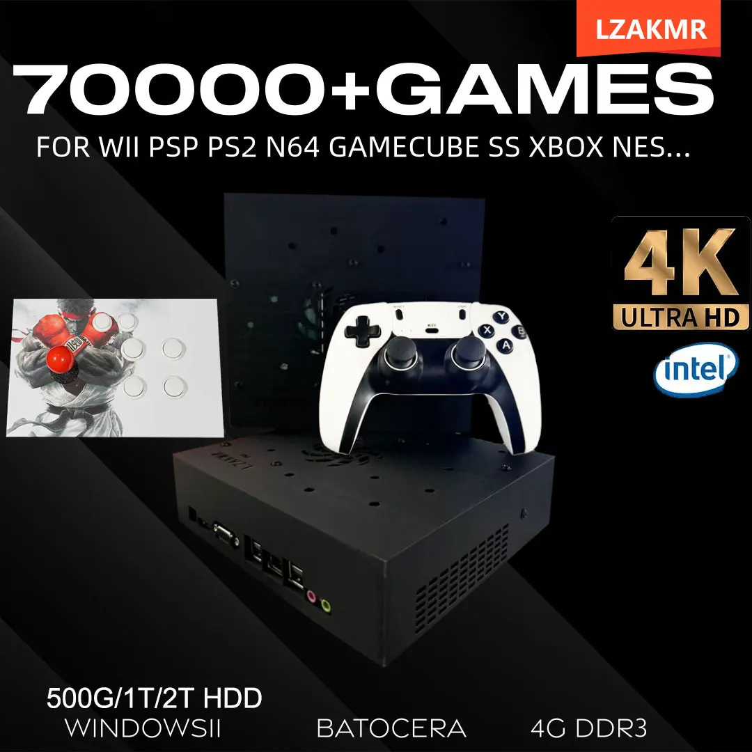 Retro Gaming Console 70000+ Games 2TB T8 Loaded For Wii PS2 DC PSP ...