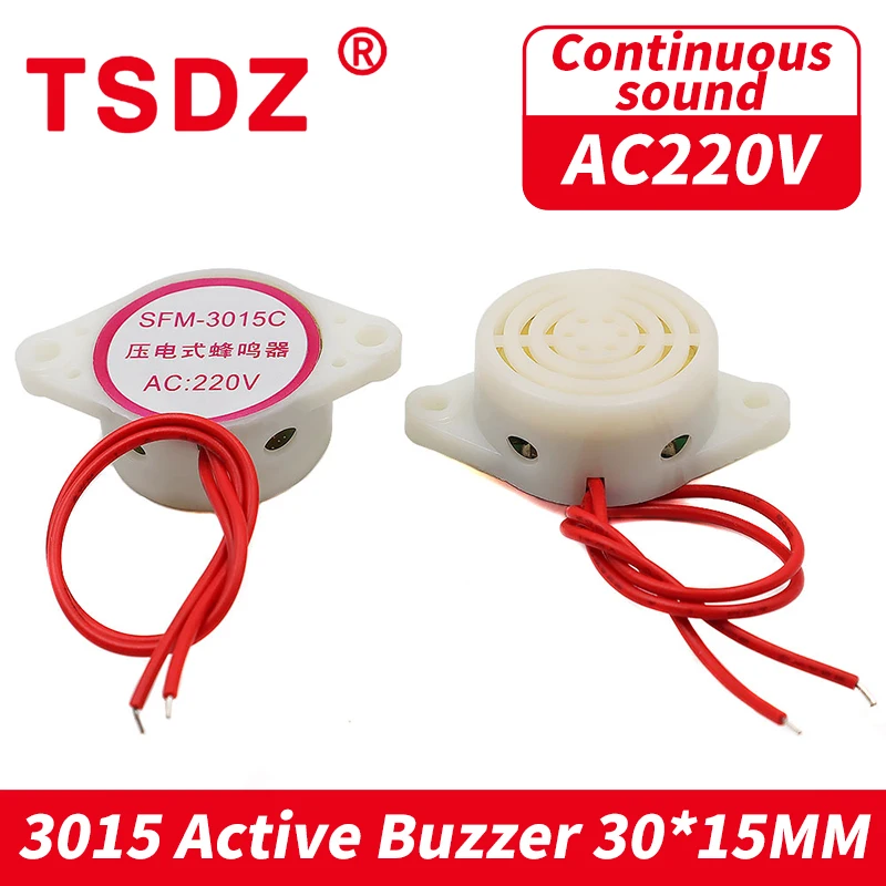 1pcs 30*15mm 220v Ac 110db Continuous Audible Buzzer Sfm-27 ...