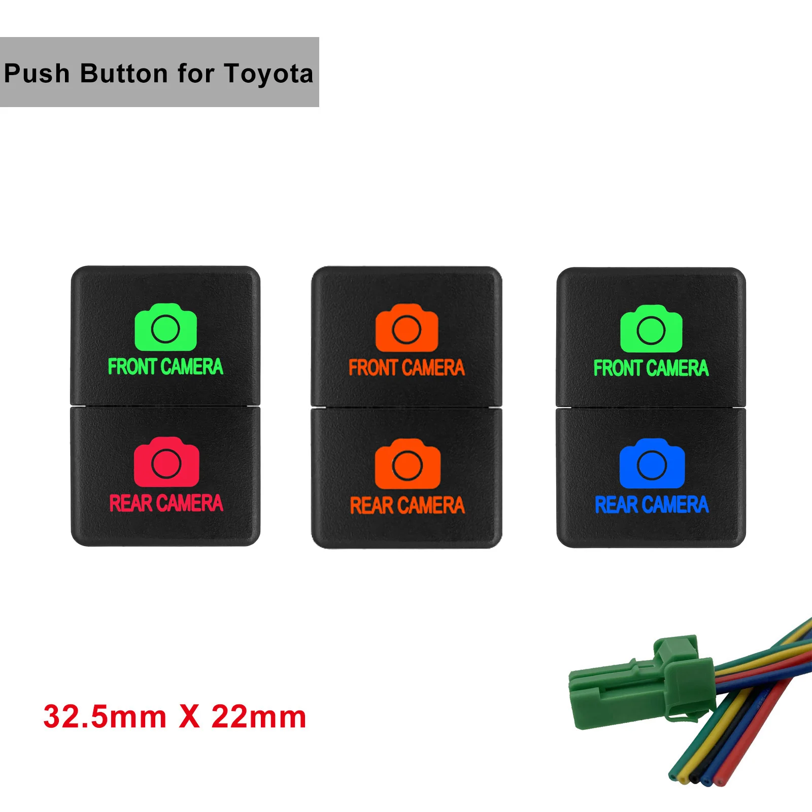 Front-Rear-Camera-Dashcam-Dual-Push-Button-Switch-Led-Backlit-On-Off ...