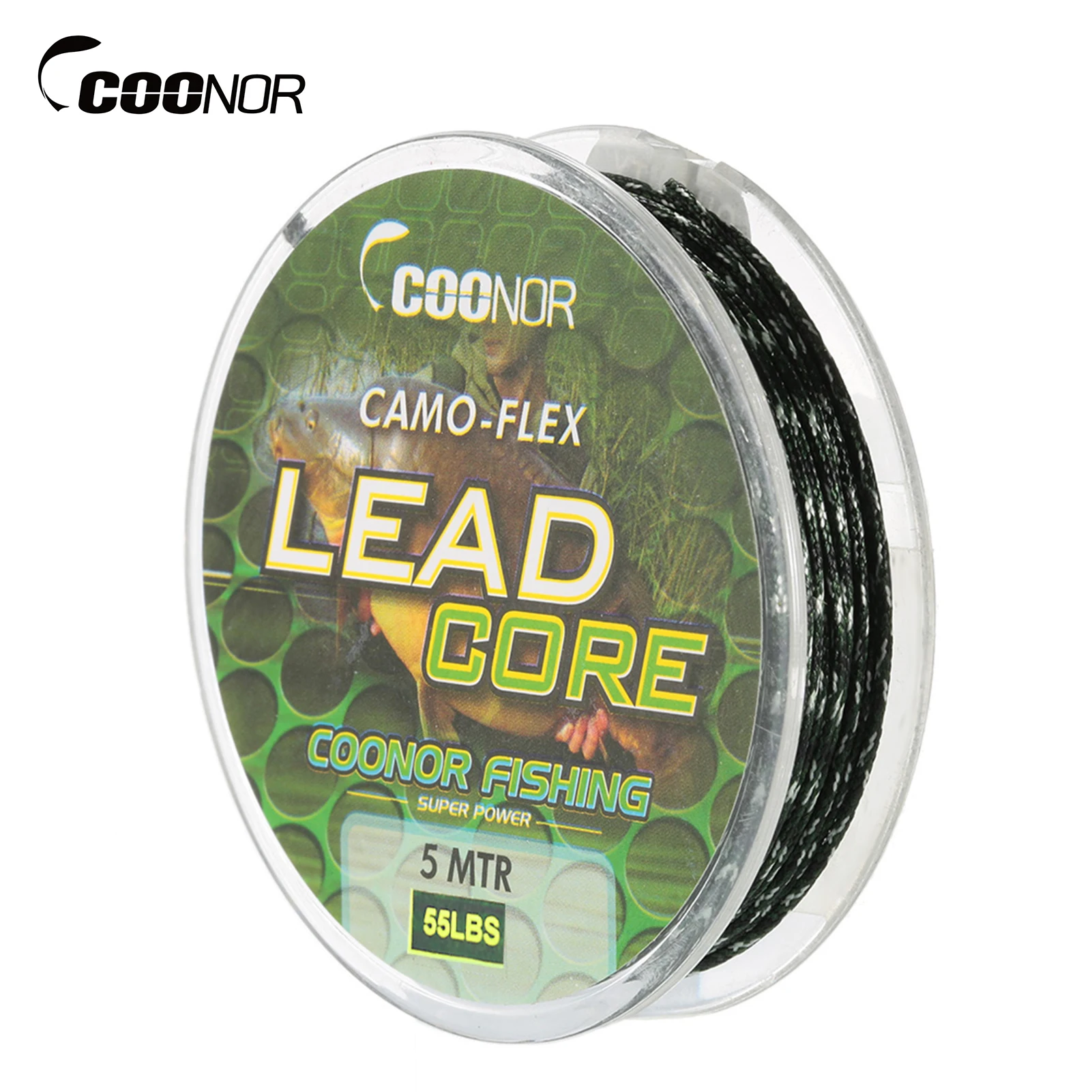 Coonor-Multifilament-Fishing-Line-55lb-5m-Leadcore-Braided-Camouflage ...