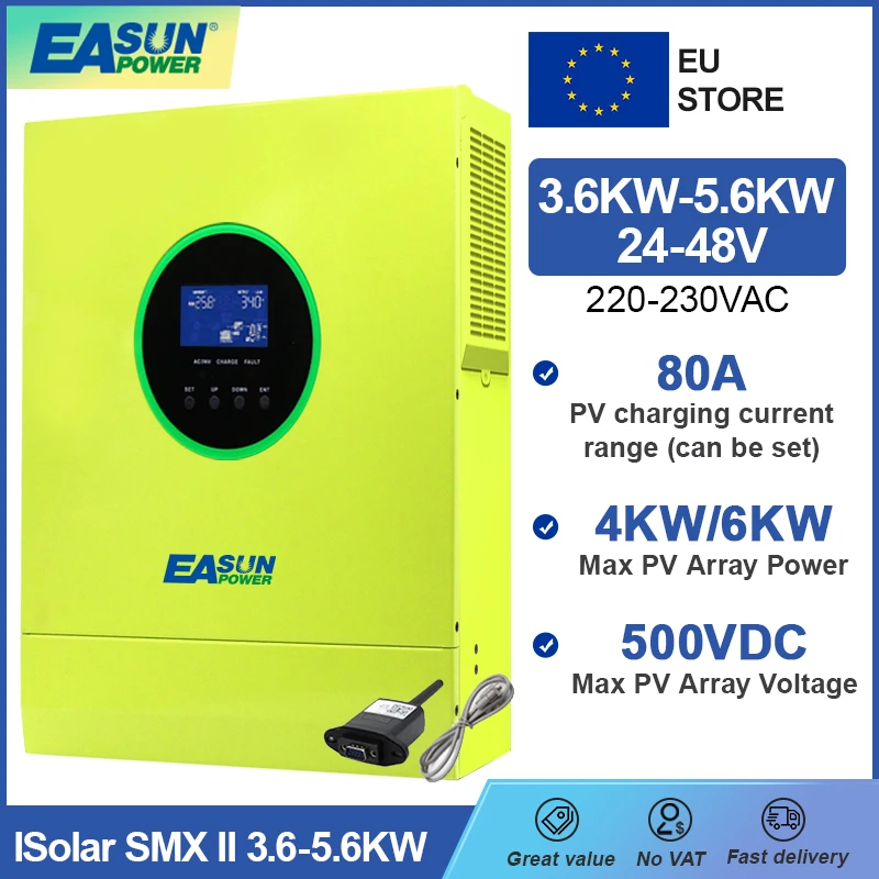 3.6kva Solar Inverter 3600w 220v Pure Sine Wave 50hz Build In 80a Mppt ...