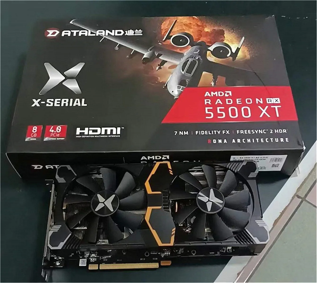 DATALAND RX 5500 XT 8G X 전사 RX5500 XT X SERIAL HDMI RT5500XT AMD RADEON ...