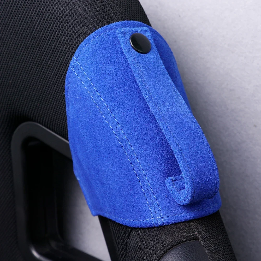 Genuine Suede Leather Car Bucket Seat Belt Holder Protector Seatbelt ...