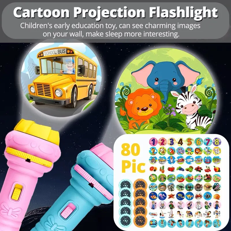 Cartoon-Projection-Flashlight-for-Kids-Story-Book-Puzzle-Brinquedos ...