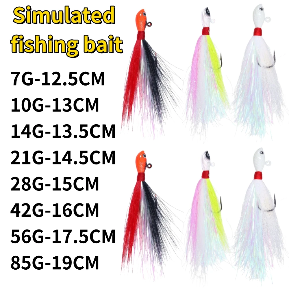 Bucktail Jigs 7g 10g 14g 21g 28g 42g 56g 82g Metal Jig Hook Saltwater ...