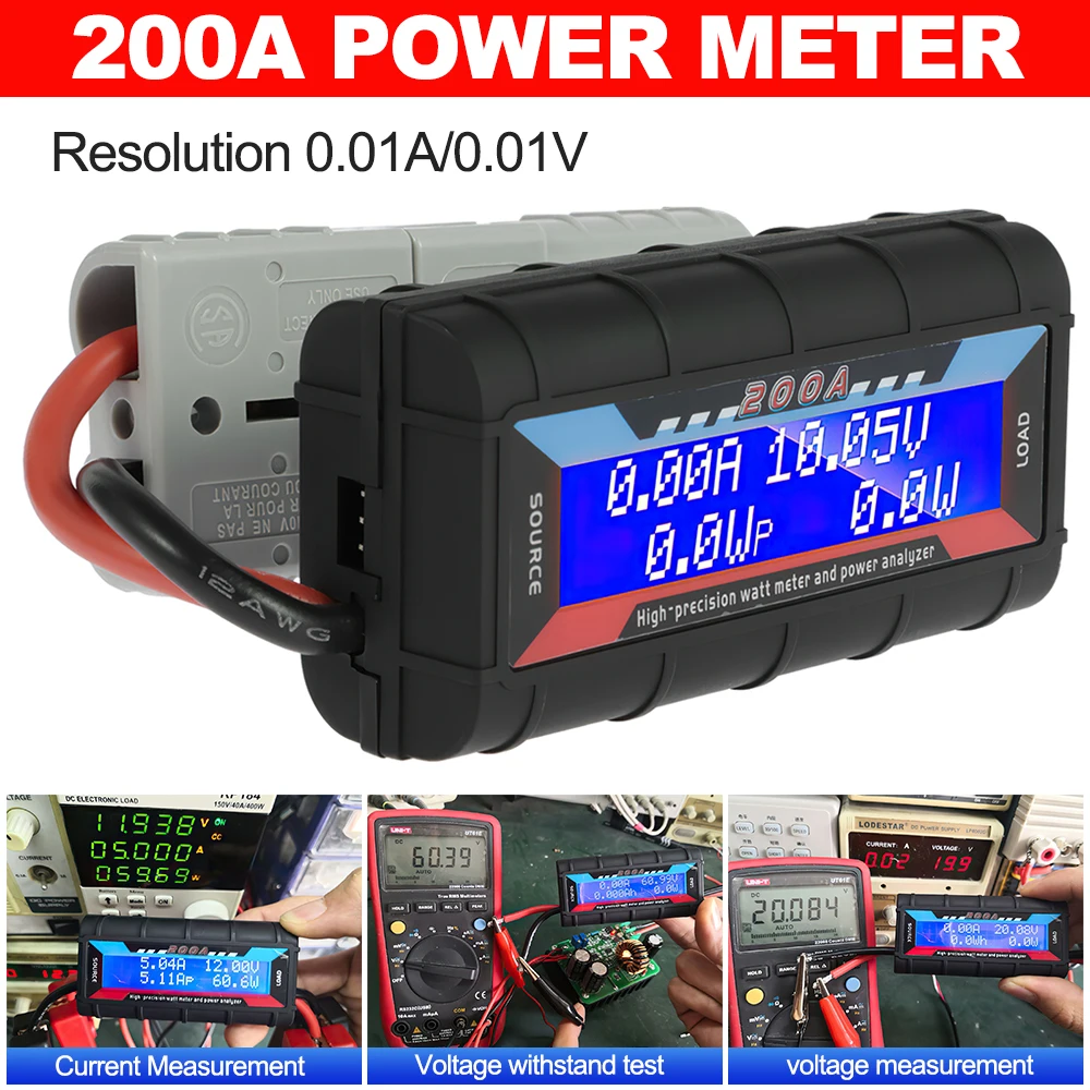 Watt-Meter-Reusable-Professional-200A-DC-Voltmeter-Amp-Watt-RC-Battery ...