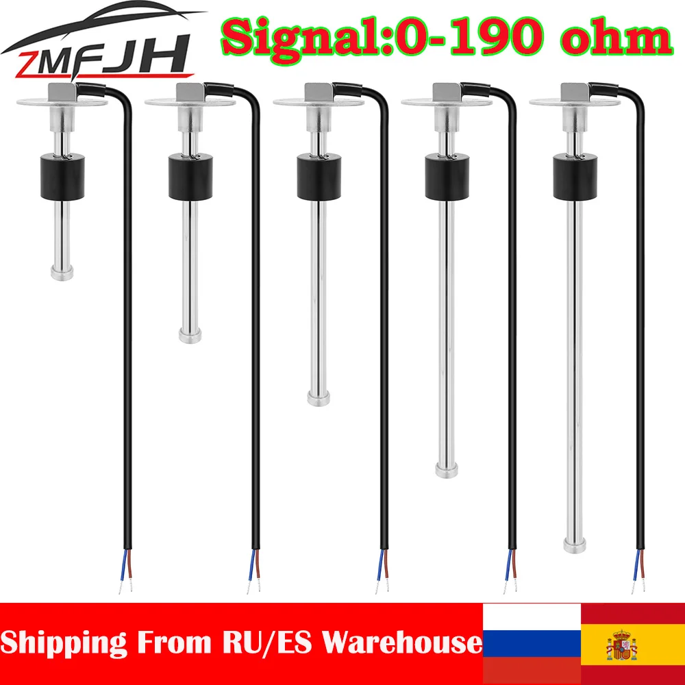 AD 0-190 Ohm Fuel Level Sensor 100MM 125MM 150MM 200MM 300MM 400MM ...