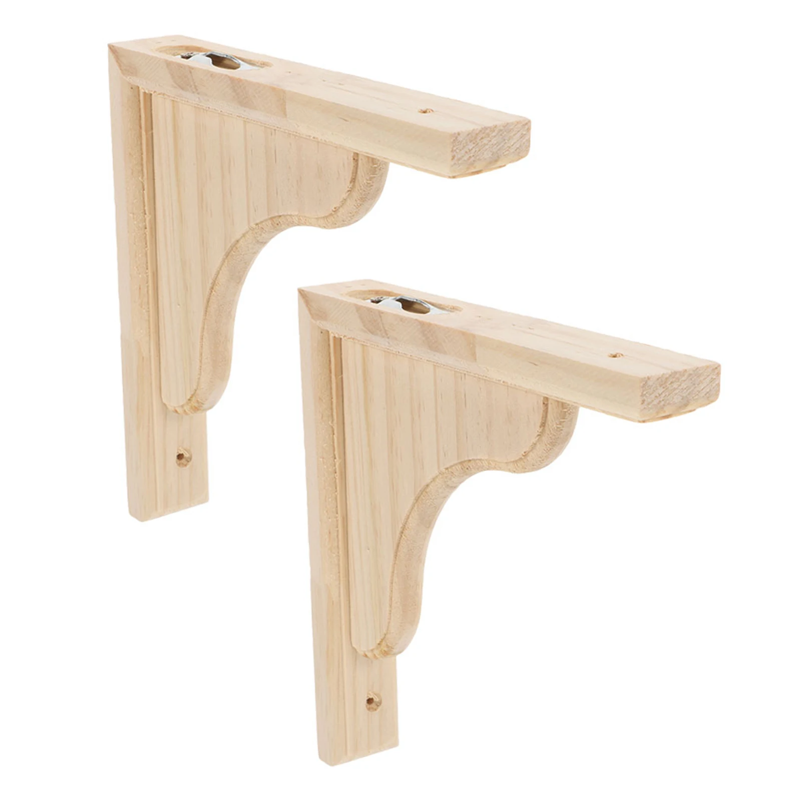 2pcs Wood Triangle Shelf Bracket Wall Shelf Support Frame Floating ...