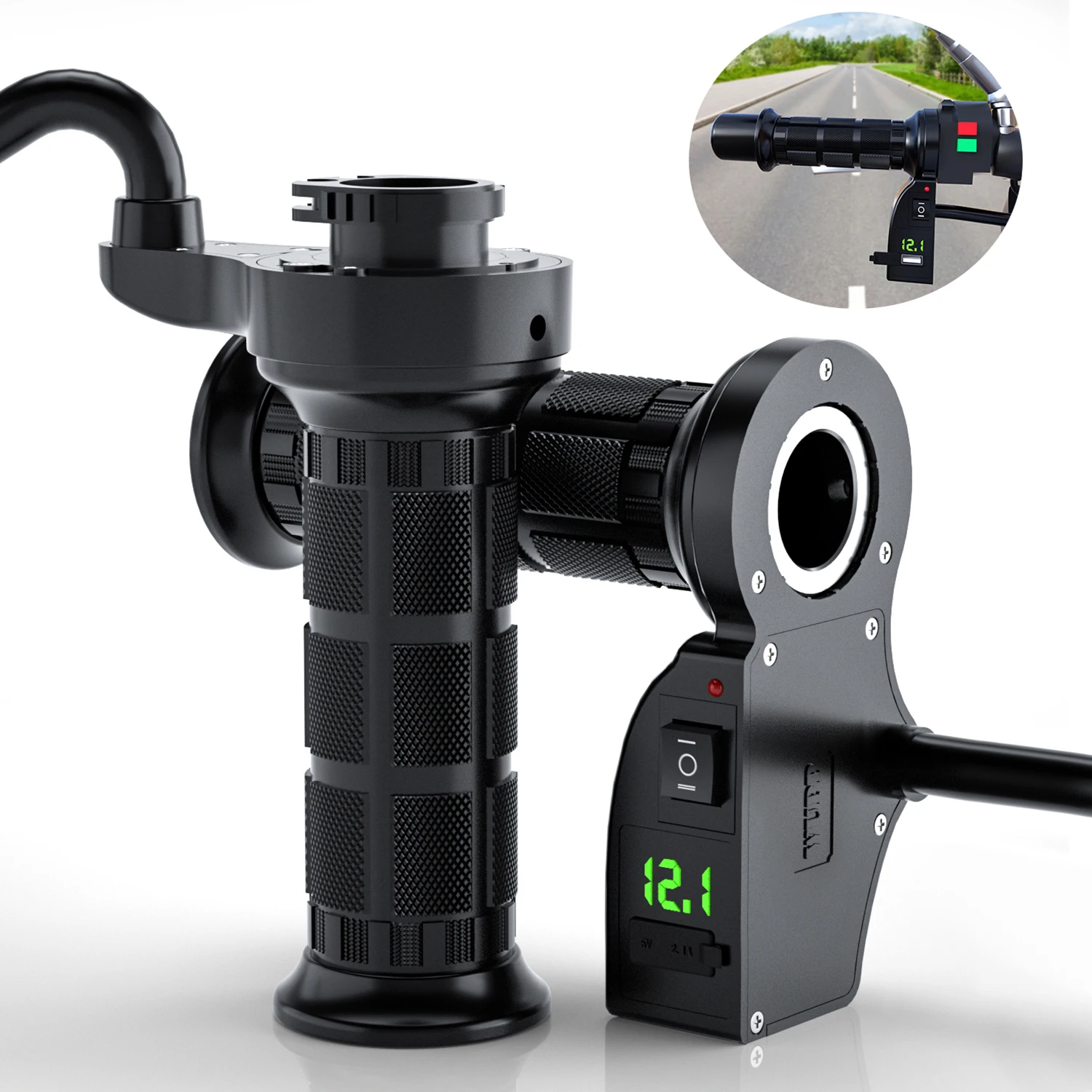 12VMotorcycle Electric Heating Handle Heated Grips Heater Sleeve with ...