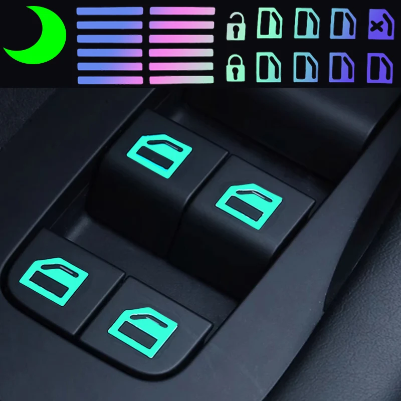 1-2pcs-New-Colorful-Luminous-Car-Button-Stickers-Window-Lift-Switch ...
