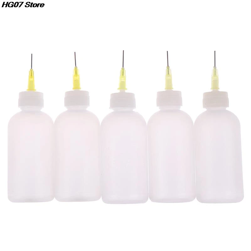 New 50ml Transparent Plastic Needle Bottles Glue Dispenser Clear Liquid ...