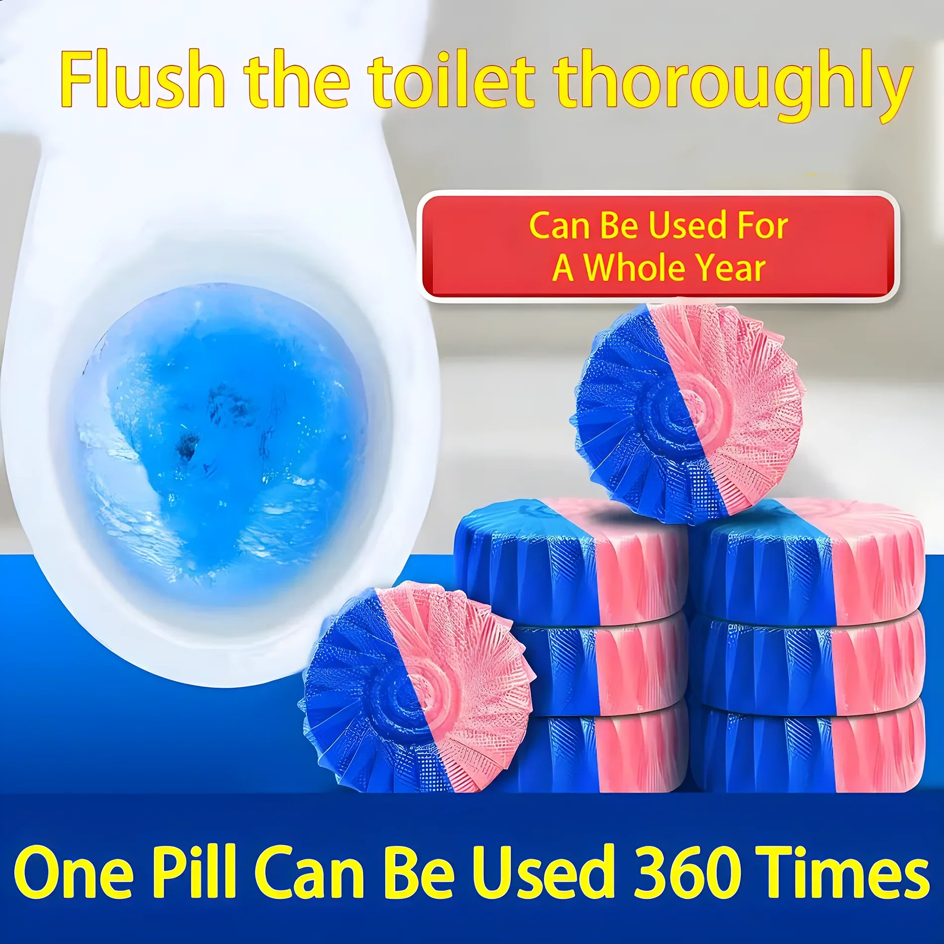 30PCS-Toilet-Bowl-Cleaner-Drain-Tank-Rose-Fragrance-Tablet-Freshener ...