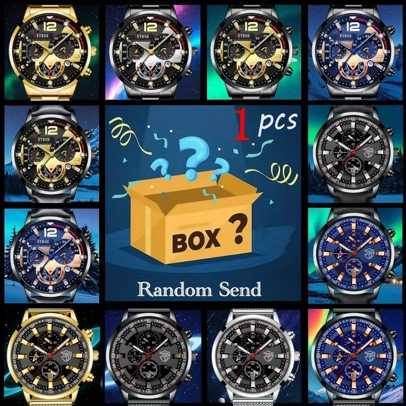 Mystery Box Random 1 Piece Fashion Round Dial Quartz Watch, Best Choice ...