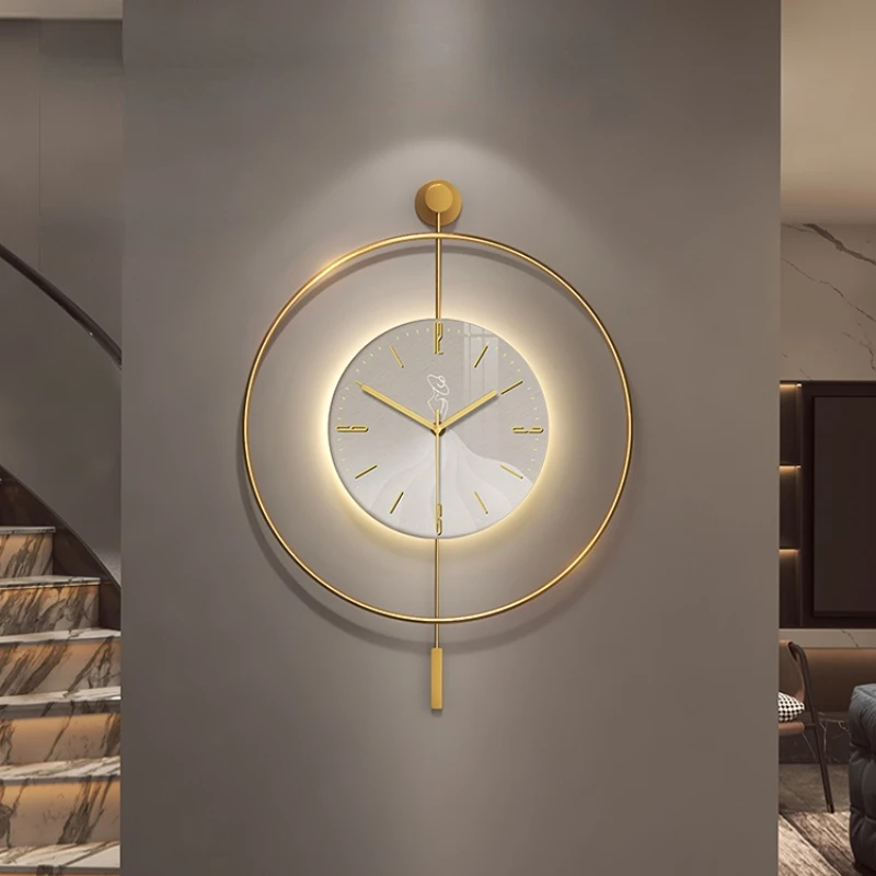 Home Decor Led Lights Wall Clock Living Room Decoration Modern Design ...