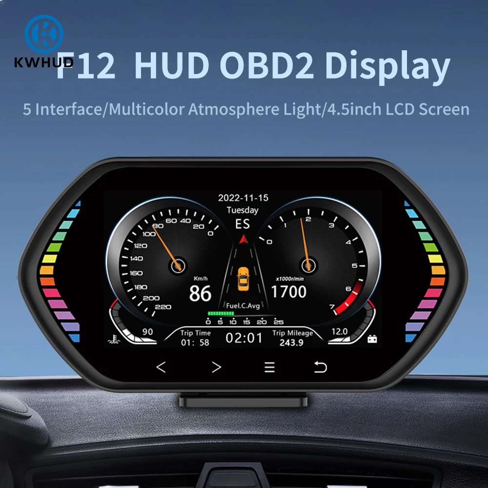 velocimetro-digital-para-coche-obd2-pantalla-F12-Hud-Head-up-Display-OBD2-ordenador-a-bordo ...