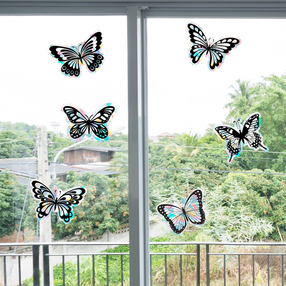 Butterfly Rainbow Suncatcher Stickers For Windows Protecting Birds From ...