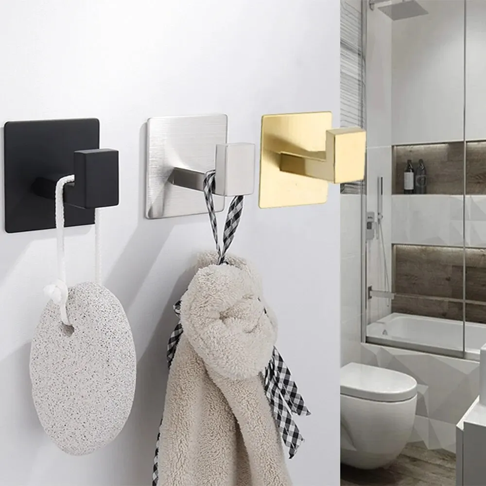 Adhesive-Wall-Hook-Stainless-Steel-Hanging-Hooks-Key-Wall-Stickers ...