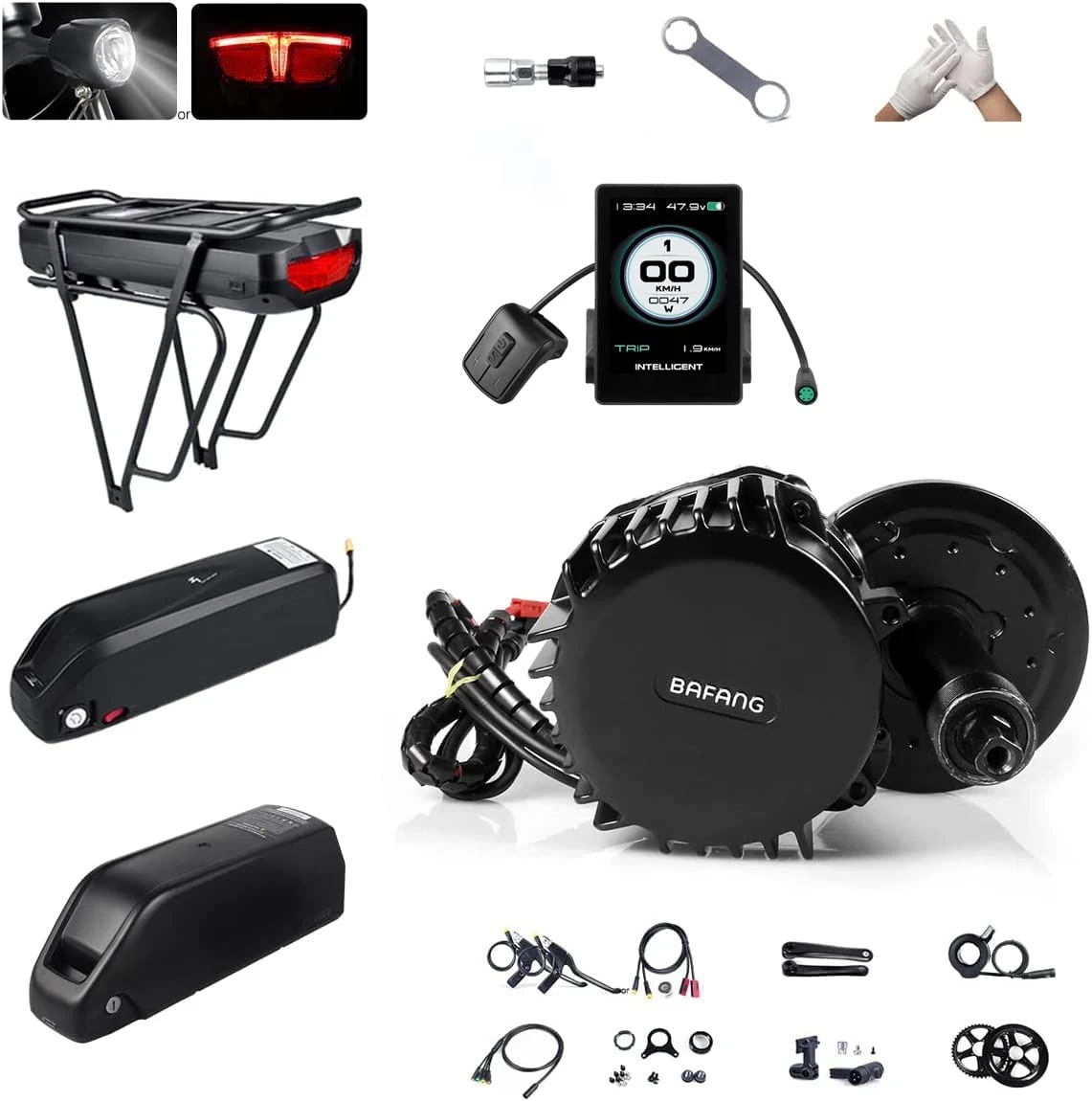 BAFANG 48V52V 1000W 750W 500W Mid Drive Kit 8Fun BBS02 Electric Bike ...