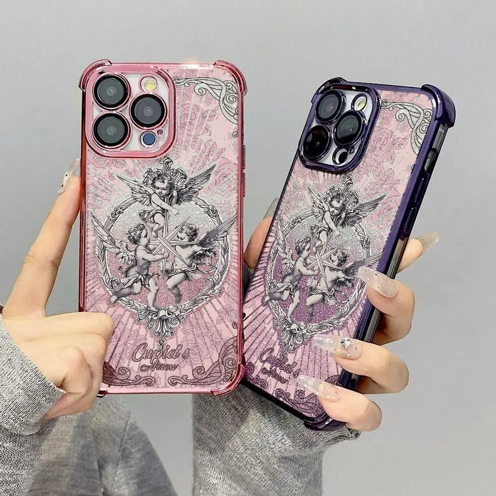 Luxury Cupid Angel Shockproof Glitter Phone Case for Samsung A03 (DDLP ...