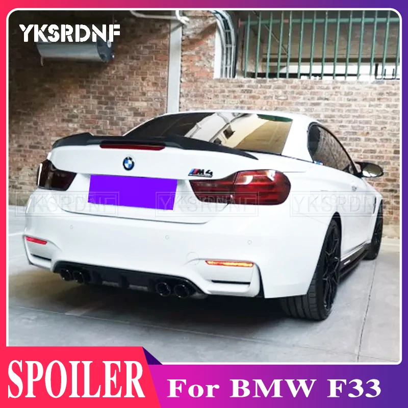 M4 Style Carbon Fiber Rear Roof Spoiler Trunk Lip Wing For BMW F33 ...
