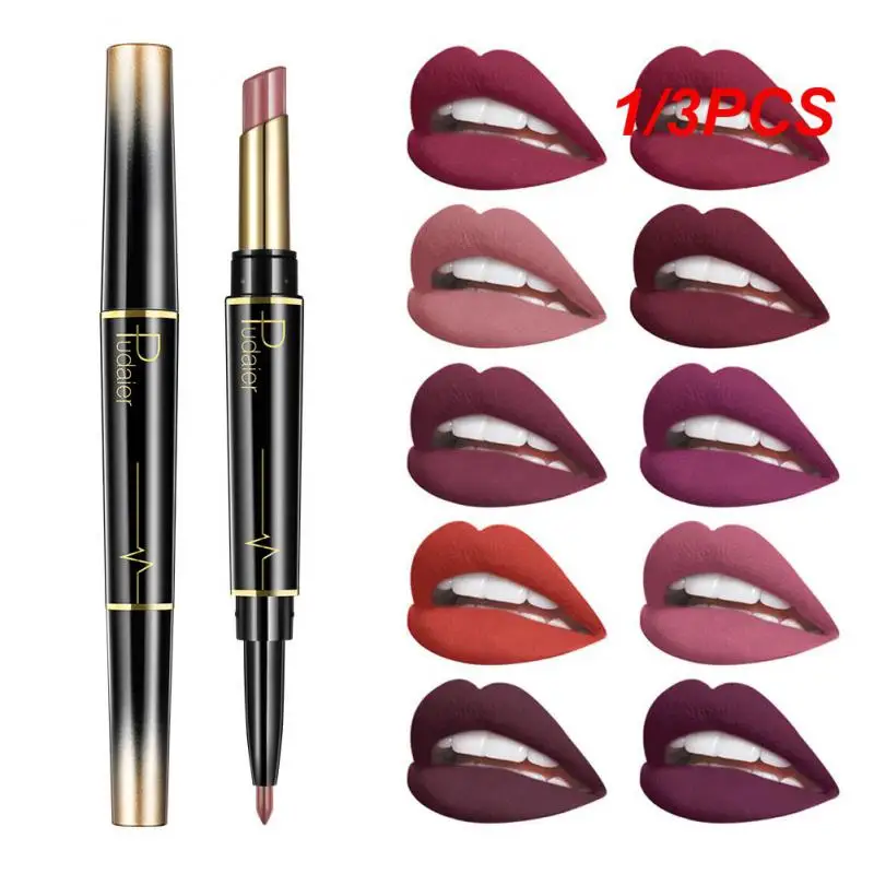 1-3PCS-Colors-Double-Ended-Sexy-Matte-Lipstick-Lip-Liner-Pencils ...